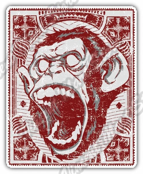 DOPASTICKER Ape Monkey Gorilla Scream Face Gift Idea Car Sticker Decal ...