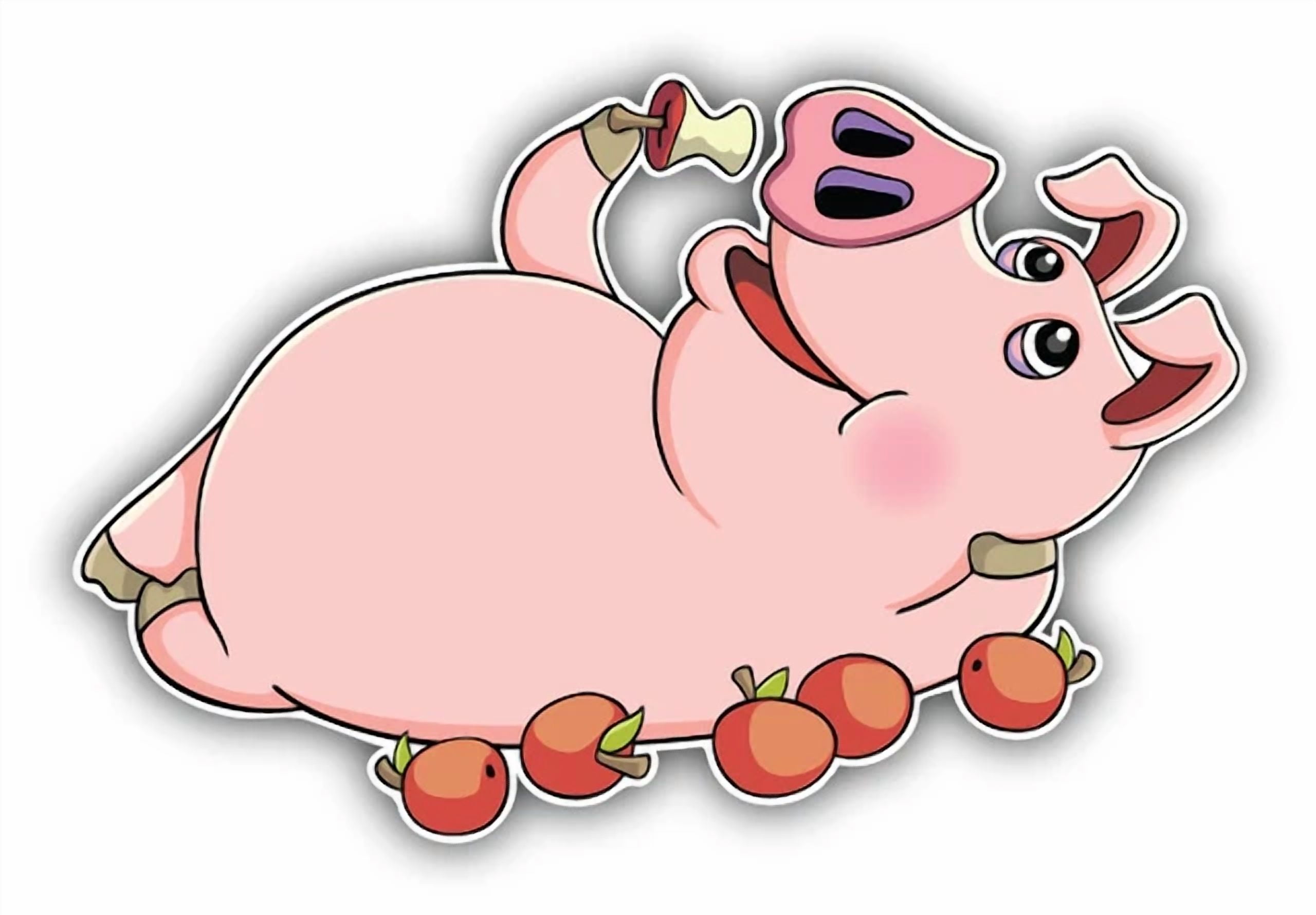 DOPASTICKER Apple Pig Sticker Decal Phone Decal Water Bottle Stickers ...