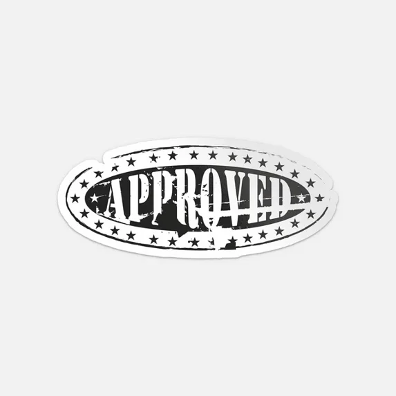 DOPASTICKER Approved Stars Grunge Rubber Sticker Decal Phone Decal ...