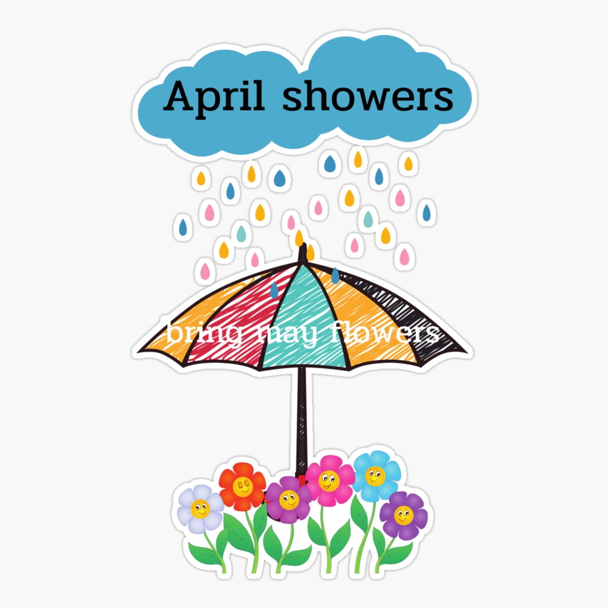 DOPASTICKER April Showers Bring May Flowers Sticker, Phone Sticker Car ...