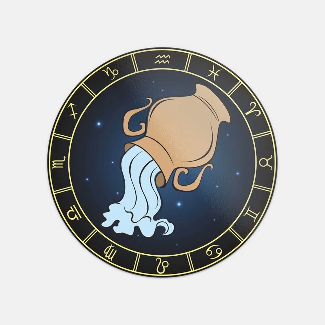 DOPASTICKER Aquarius Sign Of The Zodiac Sticker Decal Phone Decal Water ...
