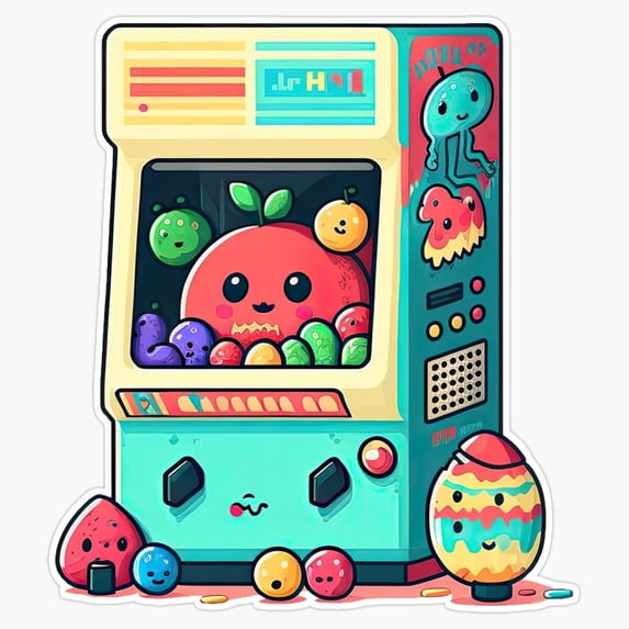 DOPASTICKER Arcade Claw Machine Sticker, Phone Sticker Water Bottle ...