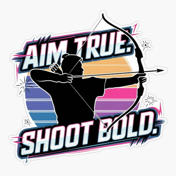 DOPASTICKER Archery Aim True Bold Retro Style Sticker, Phone Sticker ...