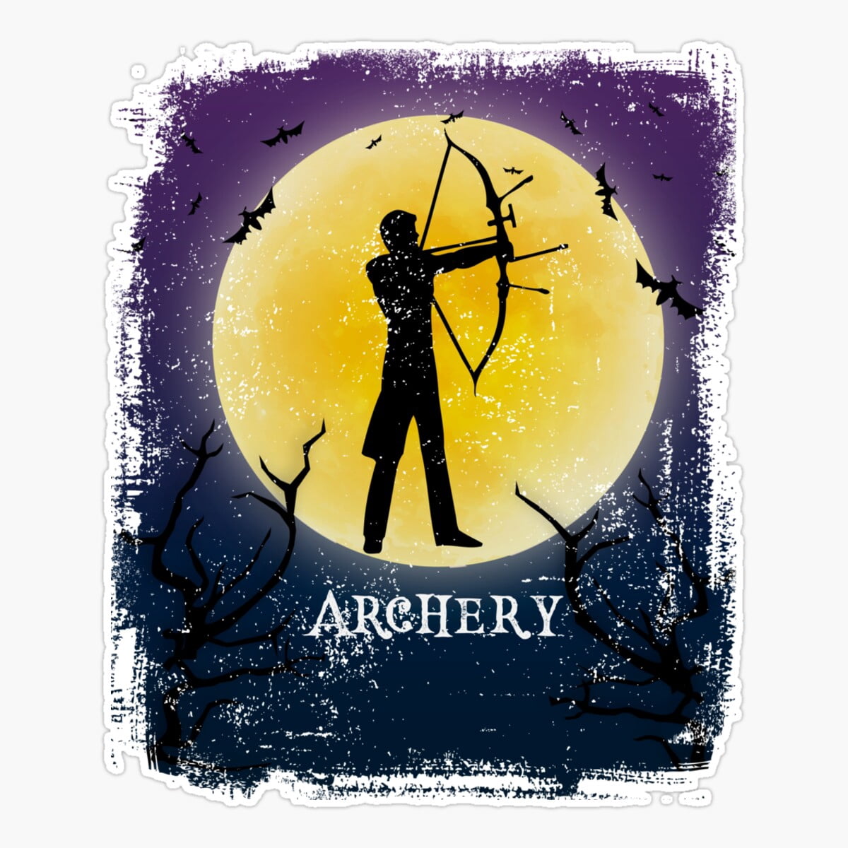 DOPASTICKER Archery Horror Vintage Art Archer Bow Arrow Sticker, Phone ...