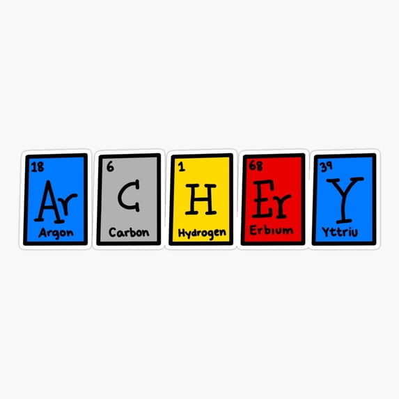 DOPASTICKER Archery Periodic Table Sticker, Phone Sticker Car Stickers ...