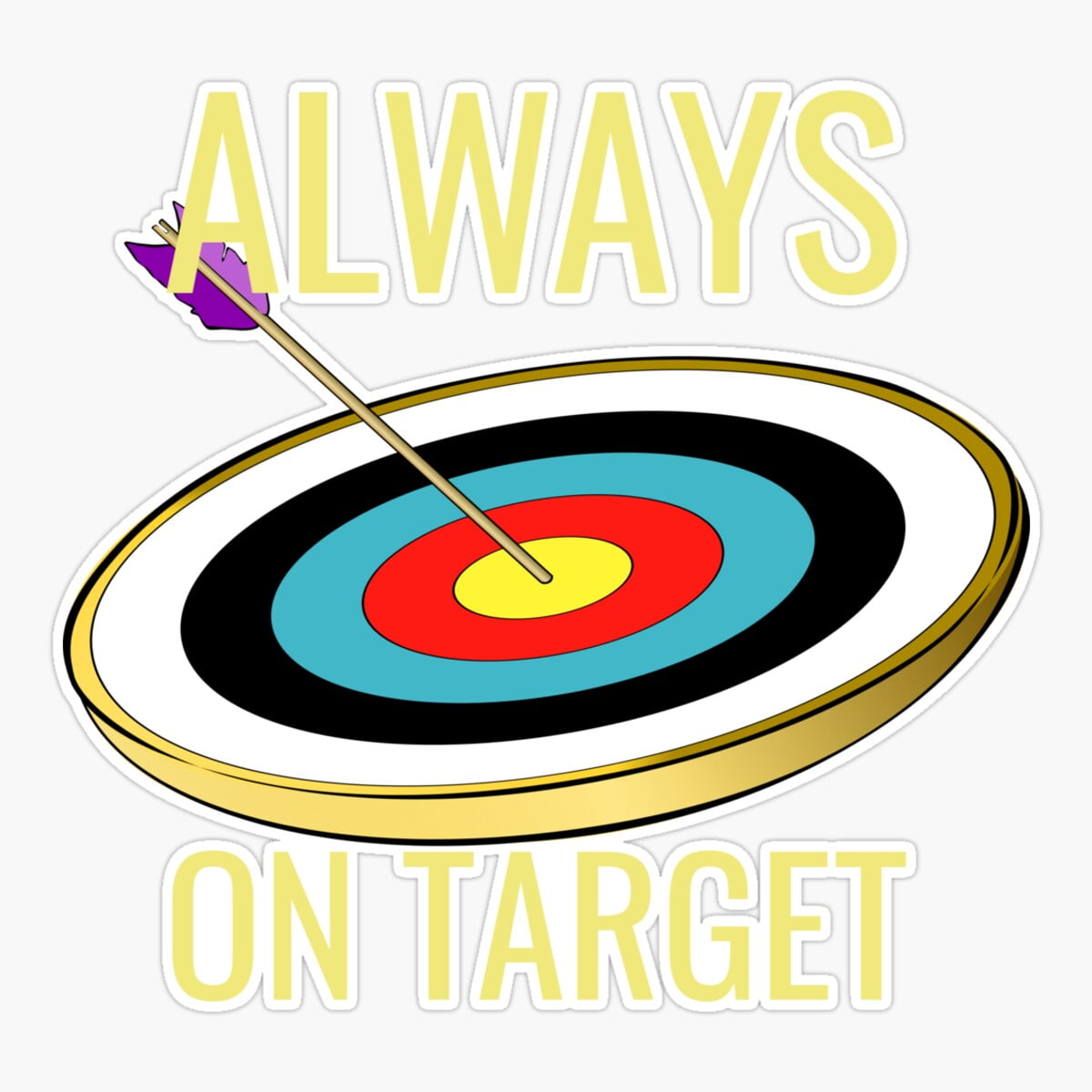 DOPASTICKER Archery Target - Always On Target Sticker, Phone Sticker ...