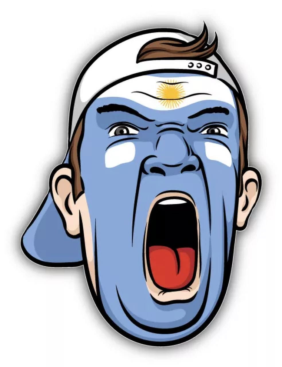 DOPASTICKER Argentina Football Fan National Flag Face Soccer Car ...