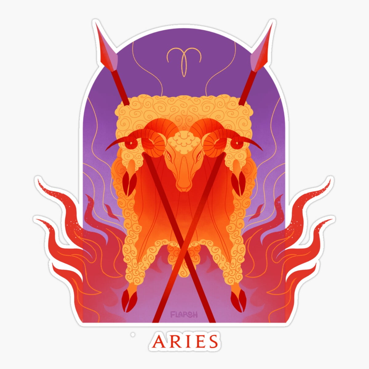 DOPASTICKER Aries, Ancient Greek Astrology Series Sticker, Phone ...