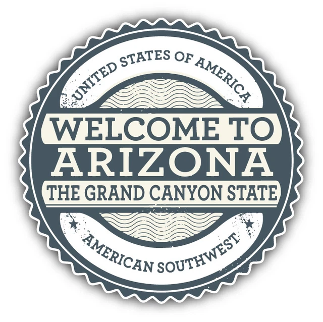 DOPASTICKER Arizona State Usa Travel Stamp Sticker Decal Phone Decal ...
