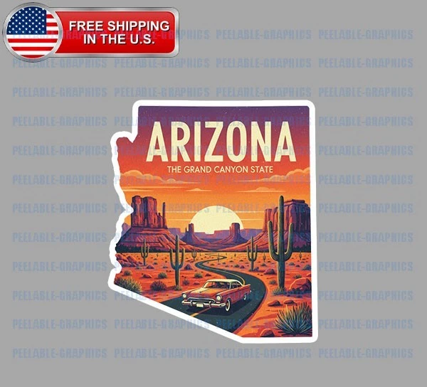 DOPASTICKER Arizona Sticker Souvenir Travel Az Sticker Phone Sticker ...