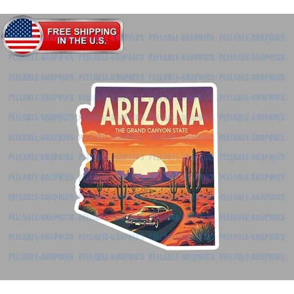 DOPASTICKER Arizona Sticker Souvenir Travel Az Sticker Phone Sticker ...