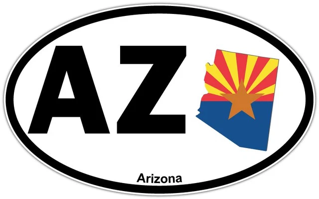 DOPASTICKER Arizona Us State Usa America Oval Car Window Sticker Decal ...