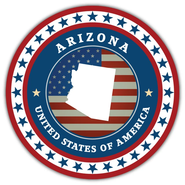 DOPASTICKER Arizona Usa State Badge Sticker Decal Phone Decal Water ...