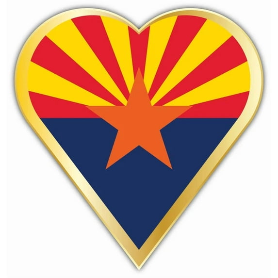 DOPASTICKER Arizona Usa State Flag Heart Sticker Decal Phone Decal ...