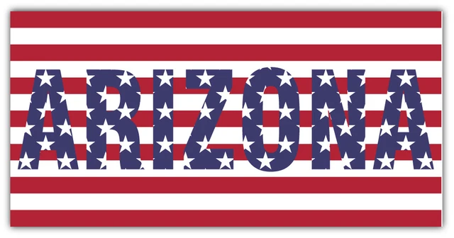 DOPASTICKER Arizona Usa State Flag Sticker Decal Phone Decal Water ...