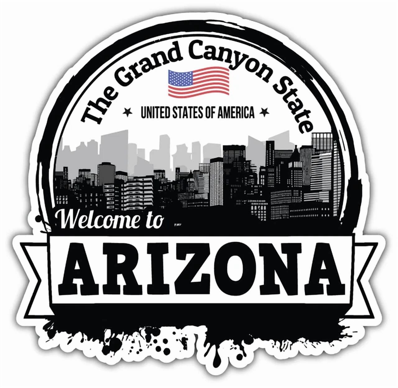 DOPASTICKER Arizona Usa State Grunge Flag Badge Sticker Decal Phone ...