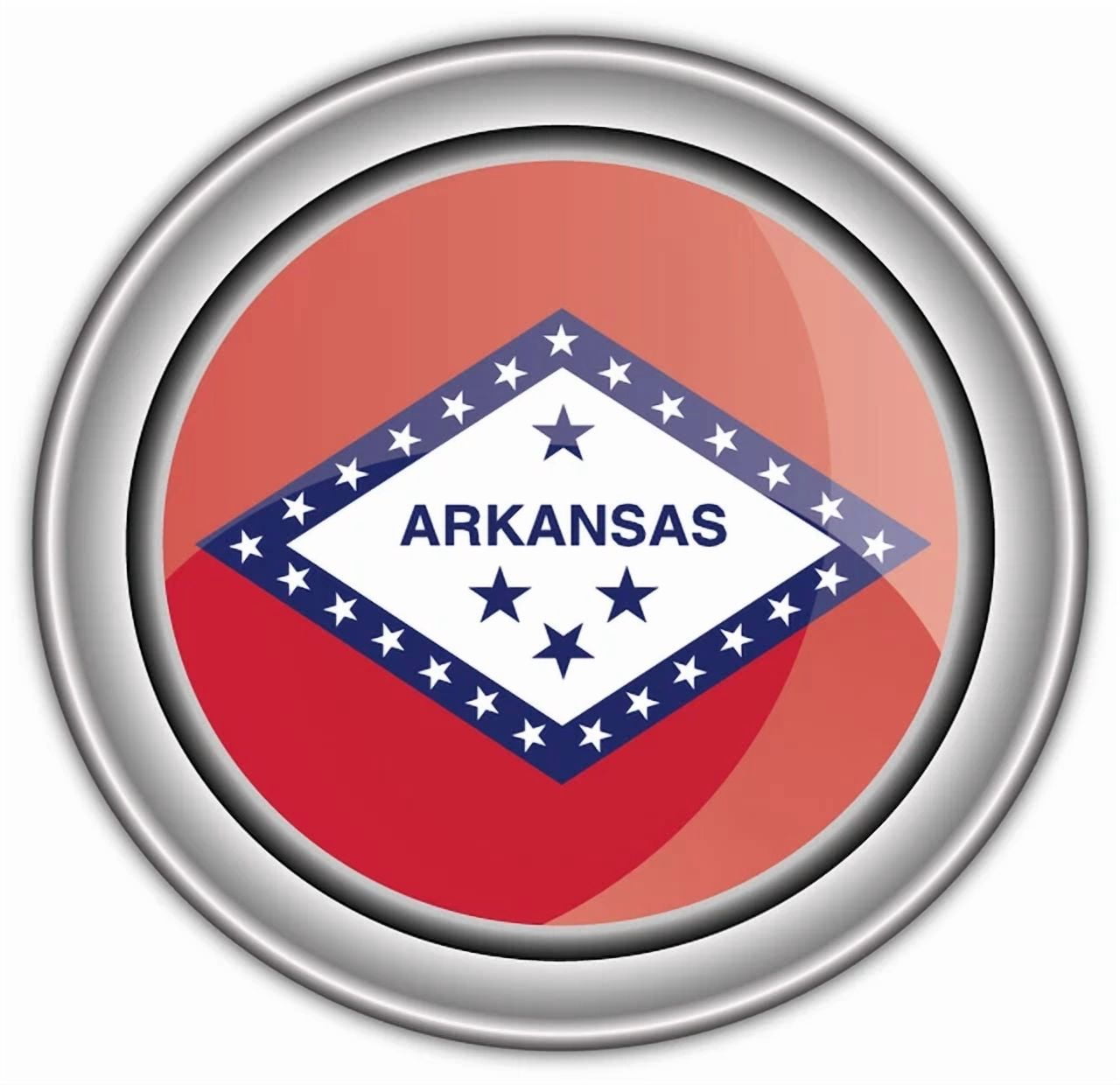 DOPASTICKER Arkansas Usa State Flag Silver Badge Sticker Decal Phone ...
