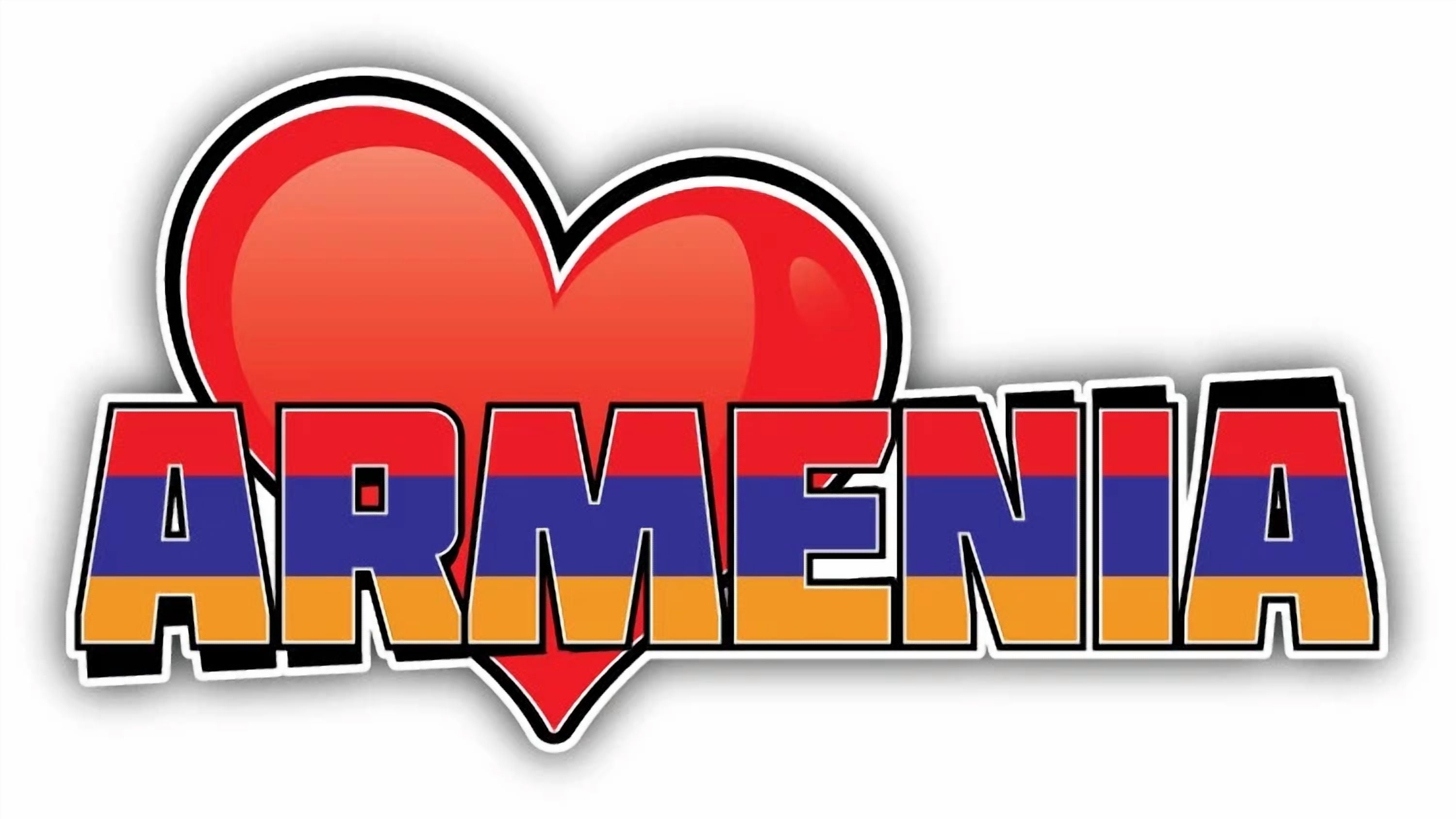 DOPASTICKER Armenia Art Heart Flag Travel Car Bumper Sticker Decal Gift ...