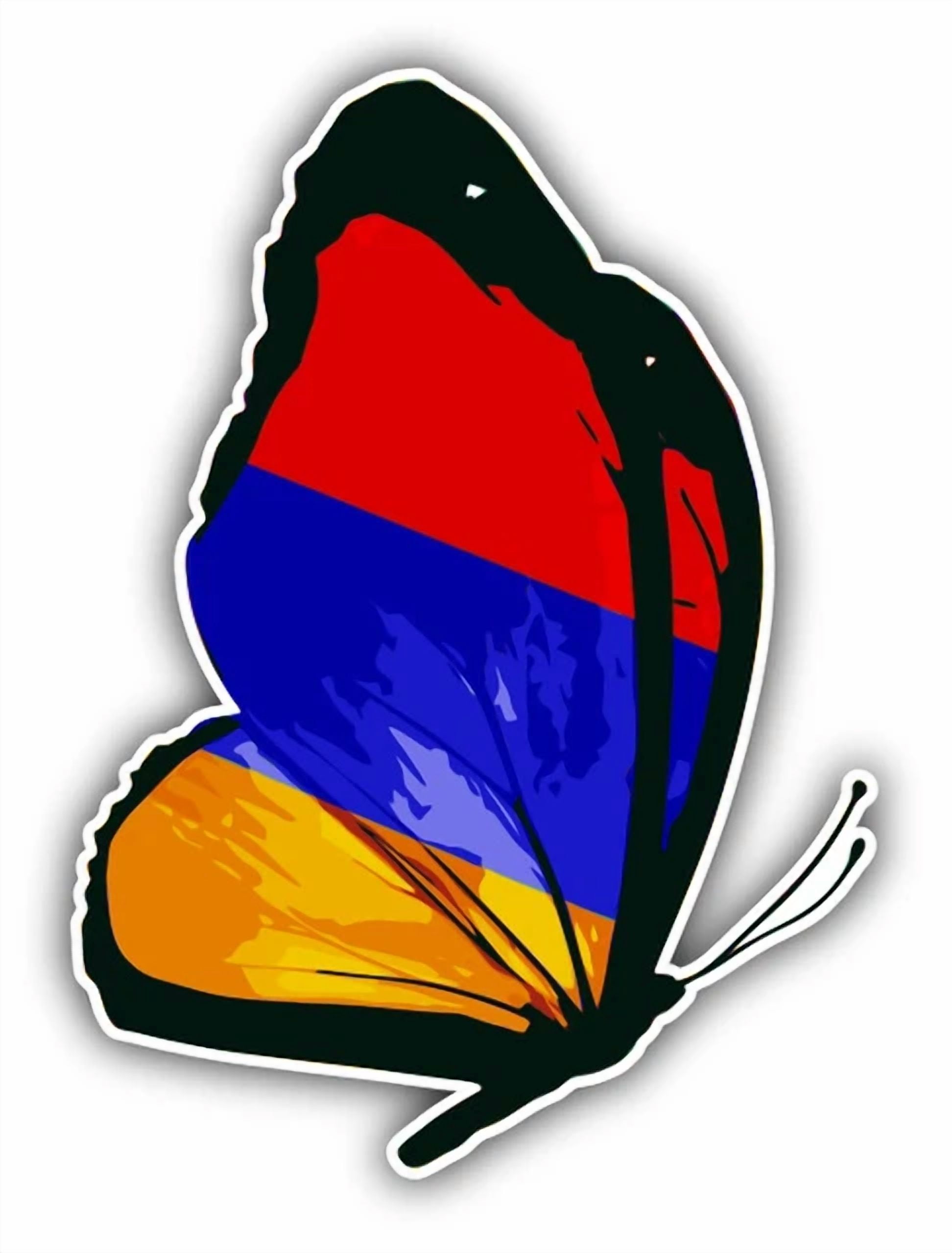 DOPASTICKER Armenia Flag Butterfly Sticker Decal Phone Decal Water ...