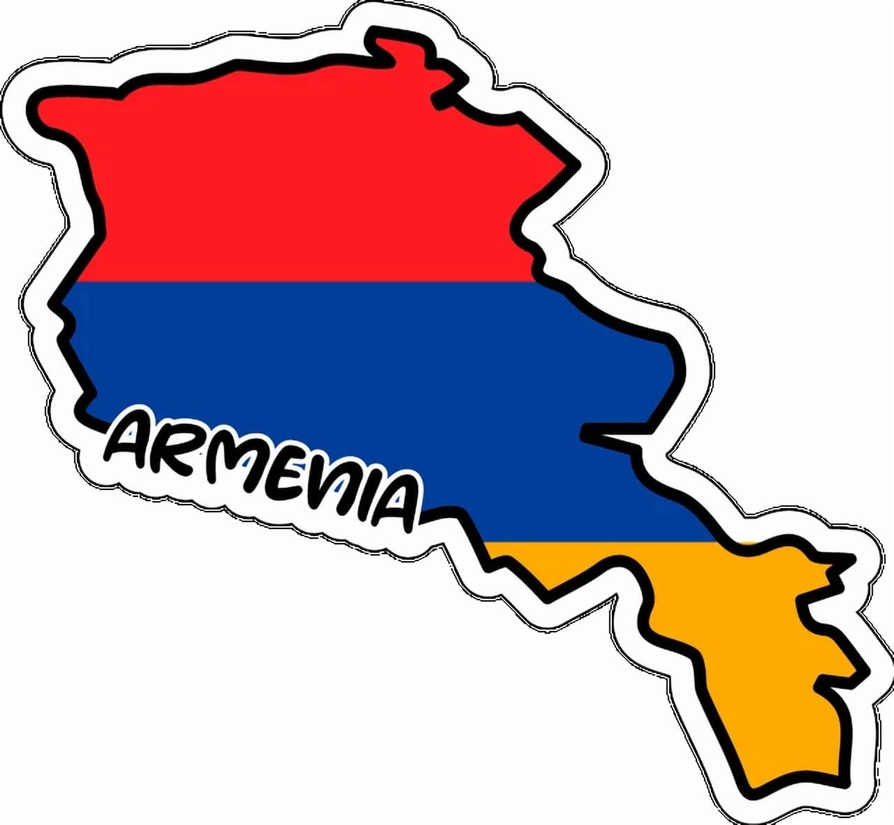 DOPASTICKER Armenia Map Flag Sticker Decal Phone Decal Water Bottle ...