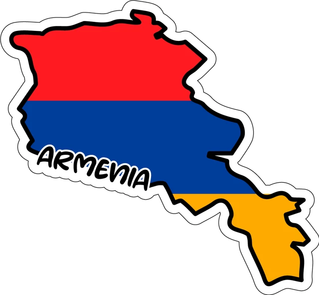 DOPASTICKER Armenia Map Flag Sticker Decal Phone Decal Water Bottle ...