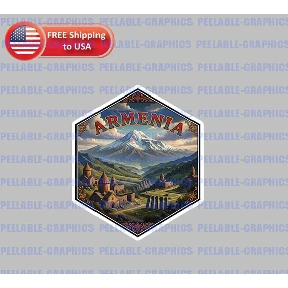 DOPASTICKER Armenia Souvenir Sticker Travel Luggage Sticker Phone ...