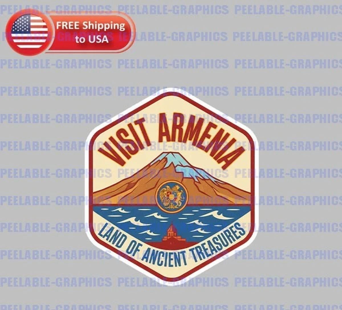 DOPASTICKER Armenia Souvenir Sticker Travel Luggage Sticker Phone ...