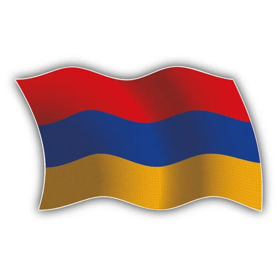 DOPASTICKER Armenia Wavy Flag Sticker Decal Phone Decal Water Bottle ...