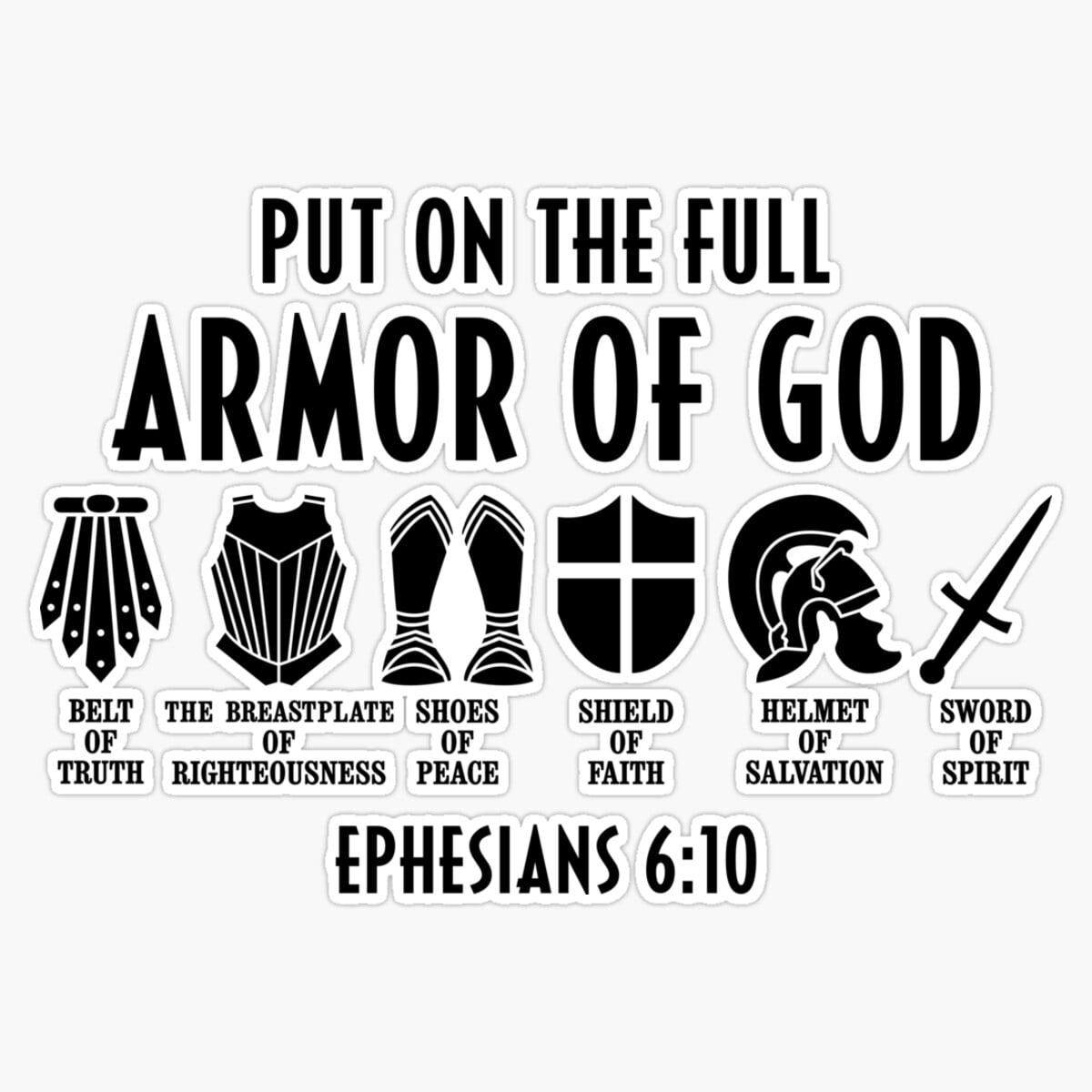 DOPASTICKER Armor Of God Sticker, Phone Sticker Car Stickers, Birthday ...