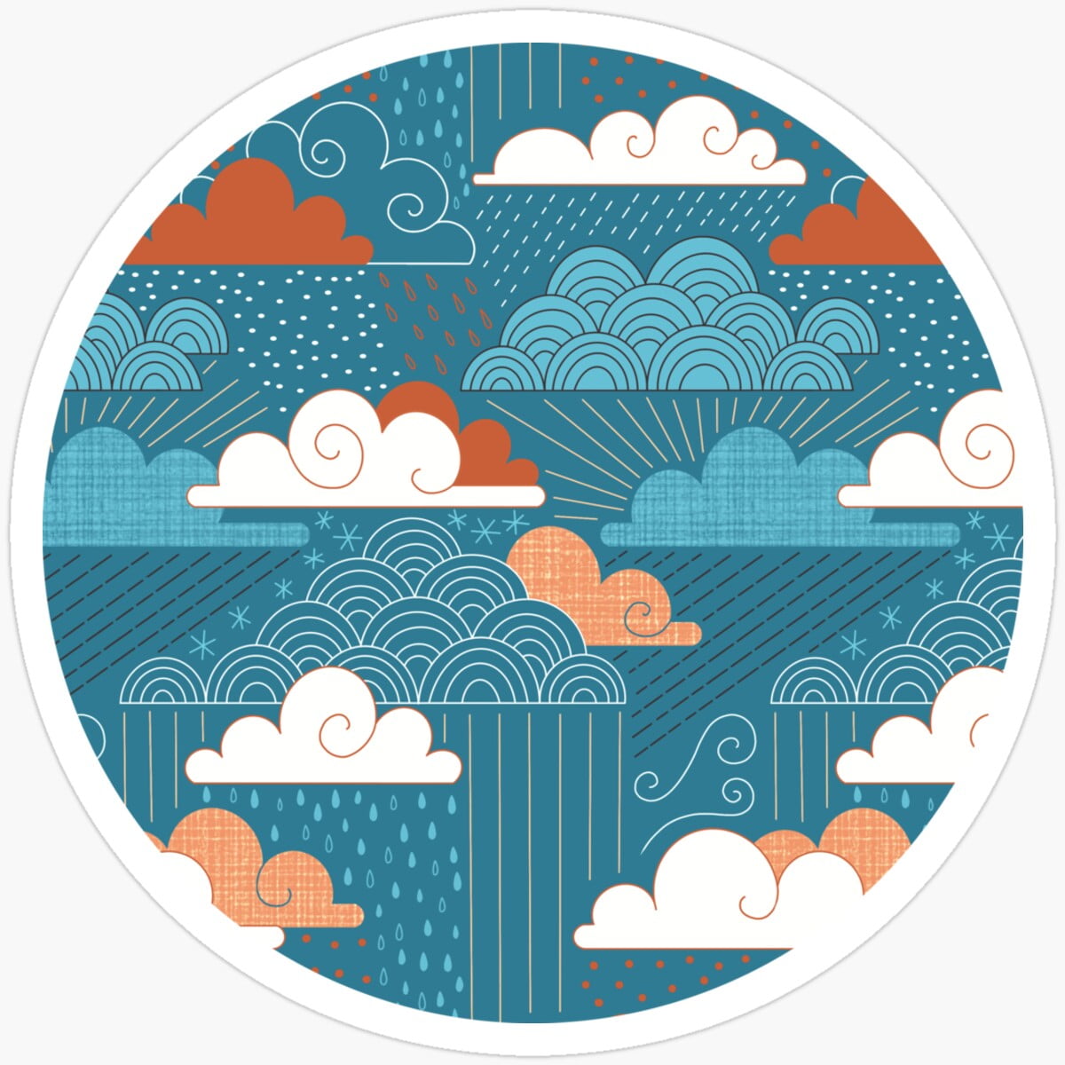 DOPASTICKER Art Deco Autumn Skiesteal, Rust Sticker Birthday Gifts ...