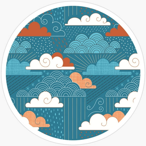 DOPASTICKER Art Deco Autumn Skiesteal, Rust Sticker Birthday Gifts ...