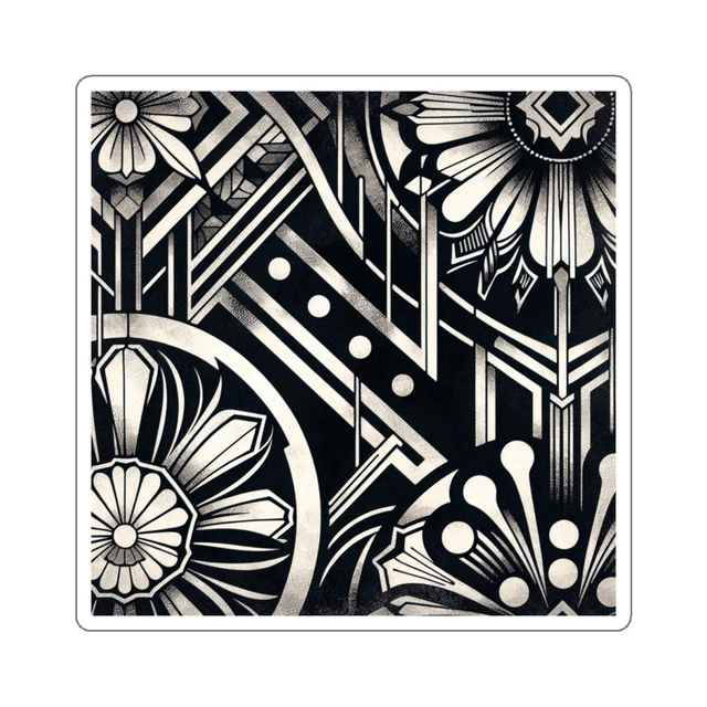 DOPASTICKER Art Deco Floral Geometric Pattern Fine Art Classy- Design ...