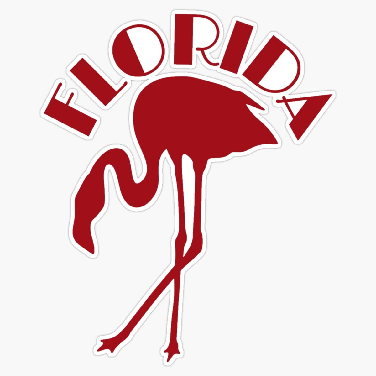 DOPASTICKER Art Deco Florida Flamingo (Red) Sticker, Phone Sticker Car ...