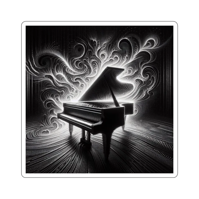 DOPASTICKER Art Deco Fractal Piano Abstract Musician Classical ...
