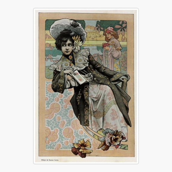 DOPASTICKER Art Nouveau By Garpar Camps, Vintage Art Sticker, Phone ...