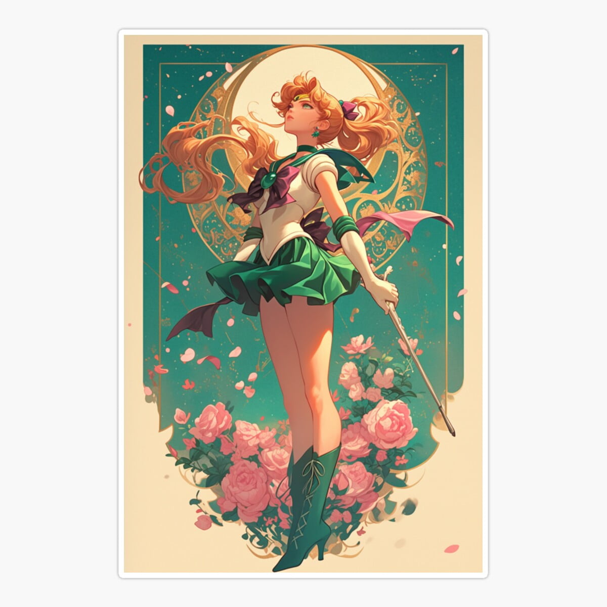 DOPASTICKER Art Nouveau Guardian Sticker, Phone Sticker Water Bottle ...