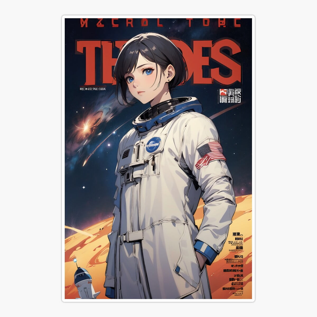 DOPASTICKER Arth, Magazine Cover, Model Girl, Astronaut Sticker, Phone ...