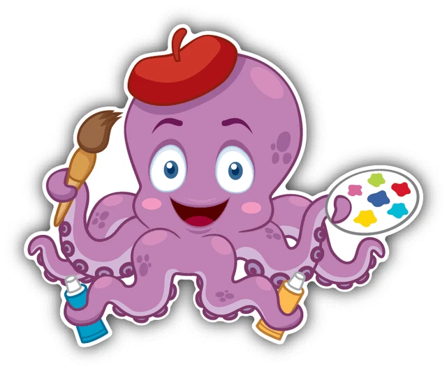 DOPASTICKER Artist Octopus Cartoon Sticker Decal Phone Decal Water ...