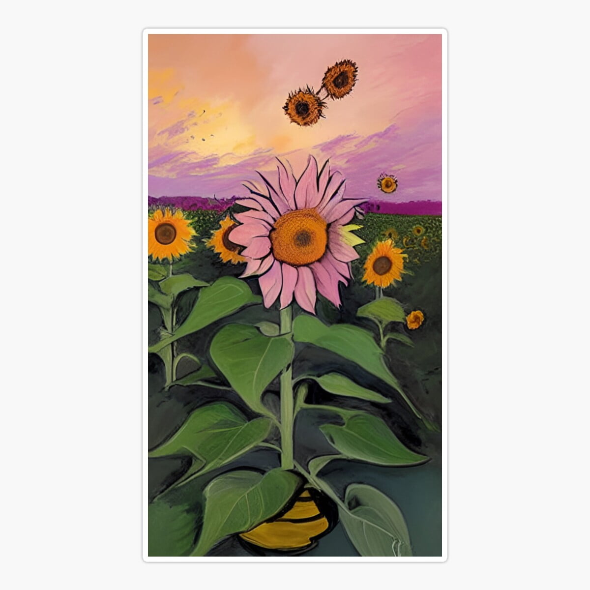 DOPASTICKER Artistic Sunflowers 1 Sticker, Phone Sticker Car Sticker ...
