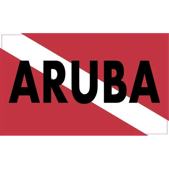DOPASTICKER Aruba Diver Down Sticker Flag Sticker Phone Sticker, Latop ...