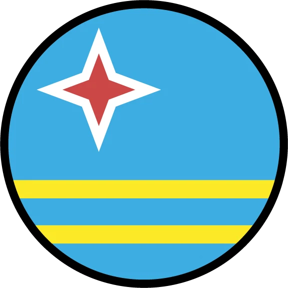 DOPASTICKER Aruba Flag Circle Sticker Decal Phone Decal Water Bottle ...