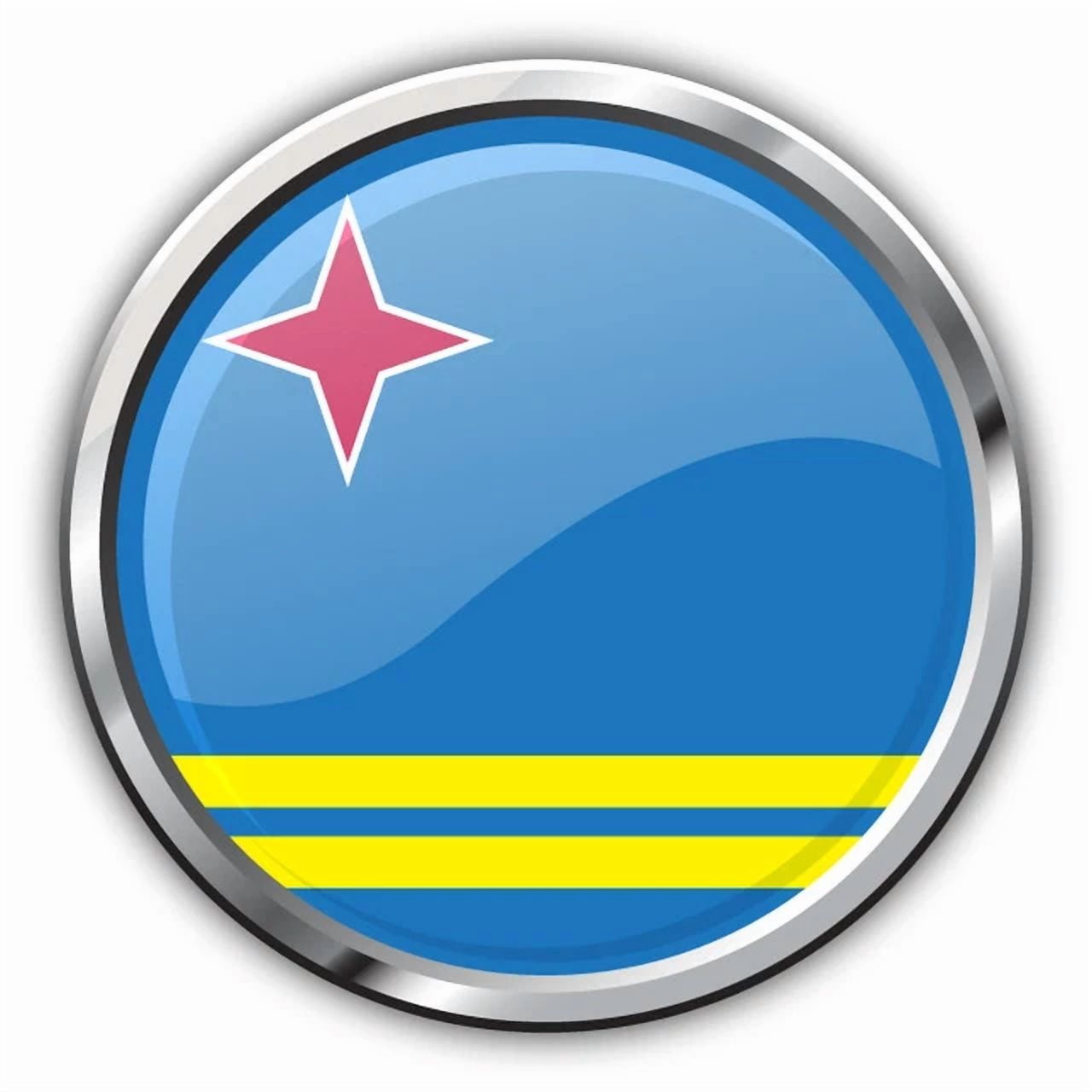 DOPASTICKER Aruba Flag Siilver Sticker Decal Phone Decal Water Bottle ...