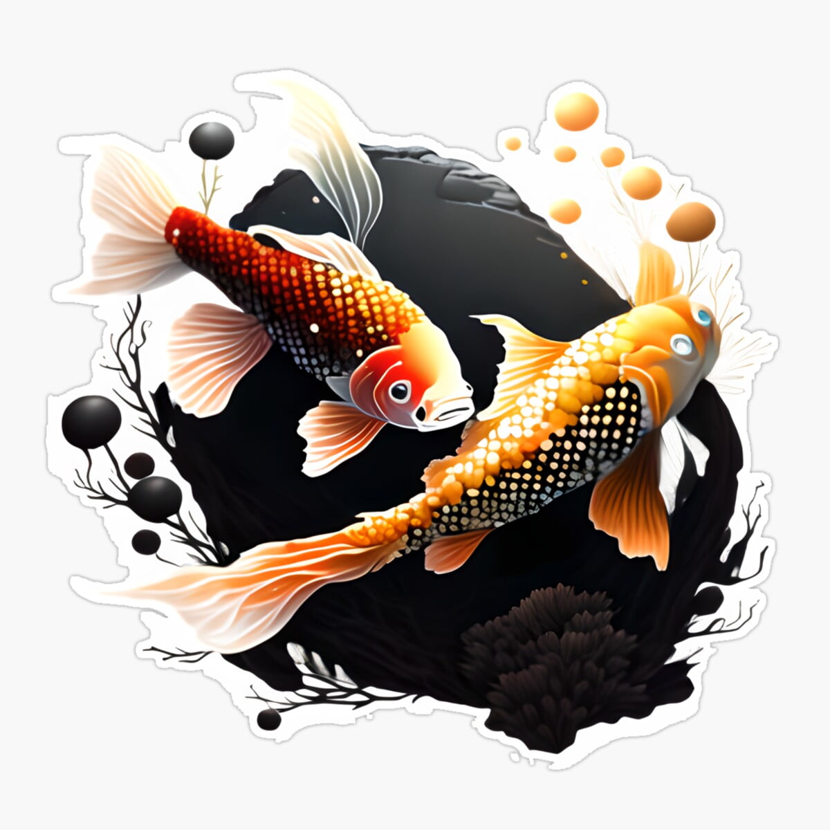 DOPASTICKER Asagi Hirenaga Fish Duo - For Perseverance And ...