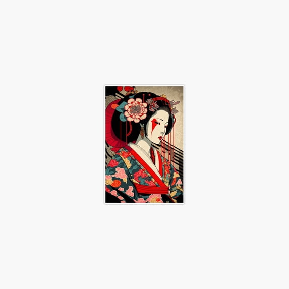 DOPASTICKER Asian Culture Woman Sticker Phone Sticker, Latop Sticker ...