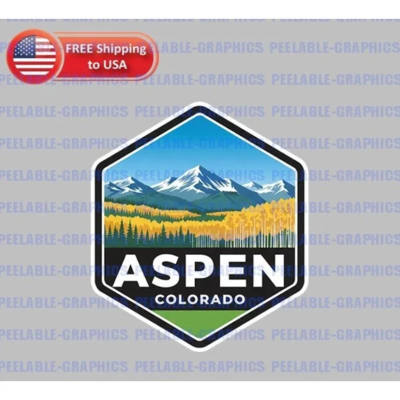 DOPASTICKER Aspen Colorado Sticker Travel Sticker Phone Sticker, Latop ...