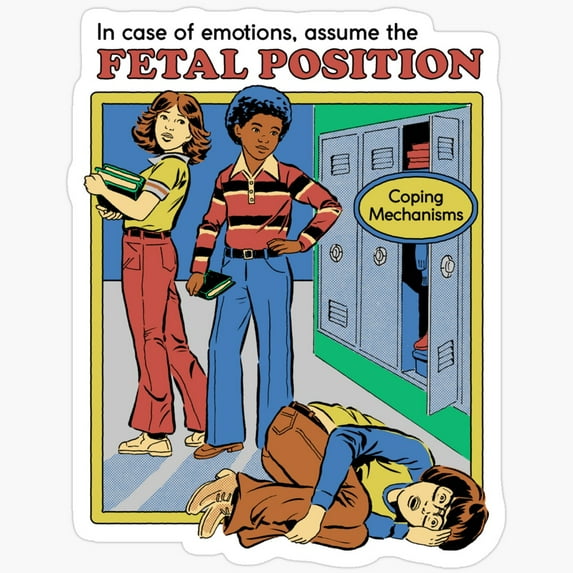 DOPASTICKER Assume The Fetal Position Sticker. Gift You - Decorate ...