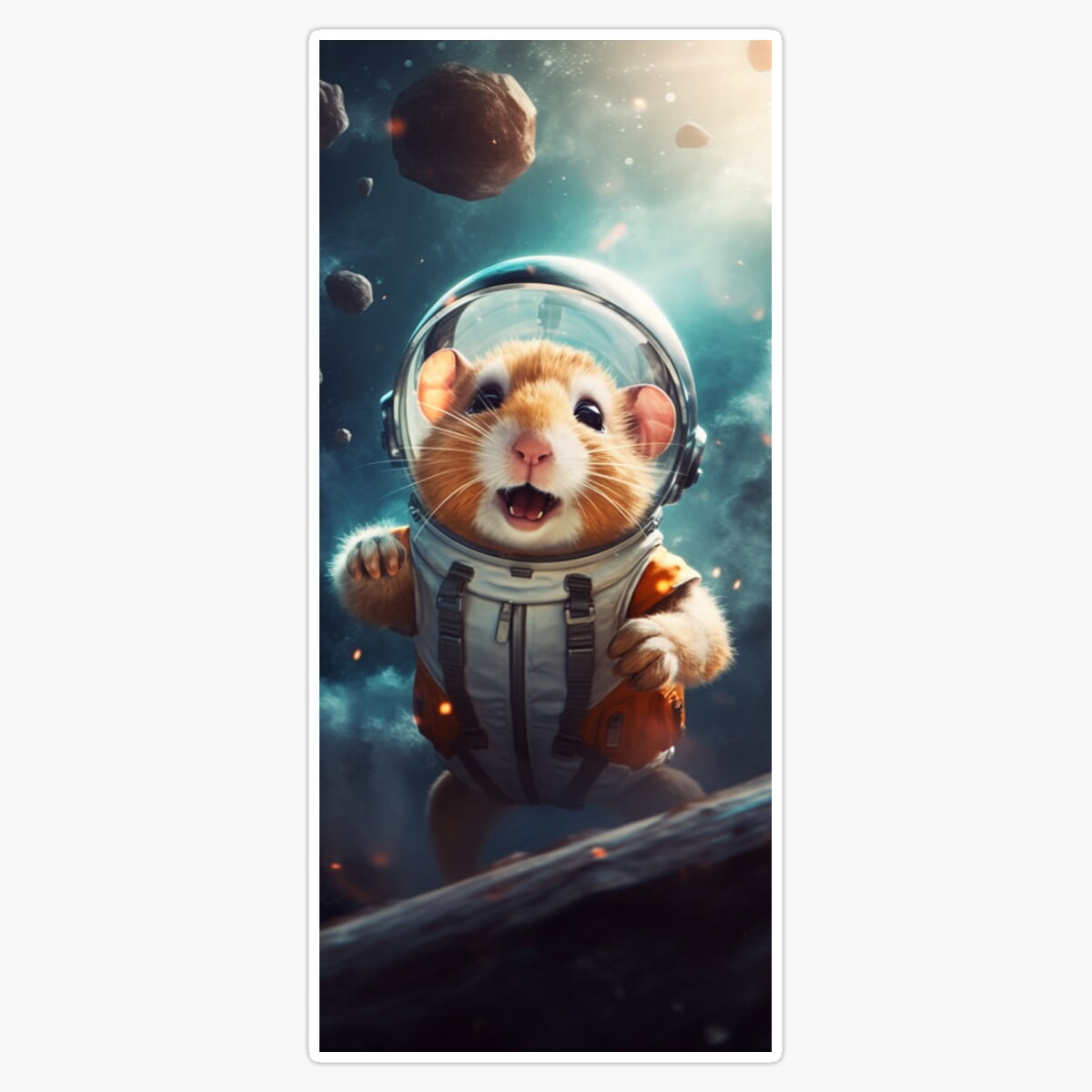 DOPASTICKER Astro-Hamster A Whiskered Voyage Sticker, Phone Sticker Car ...