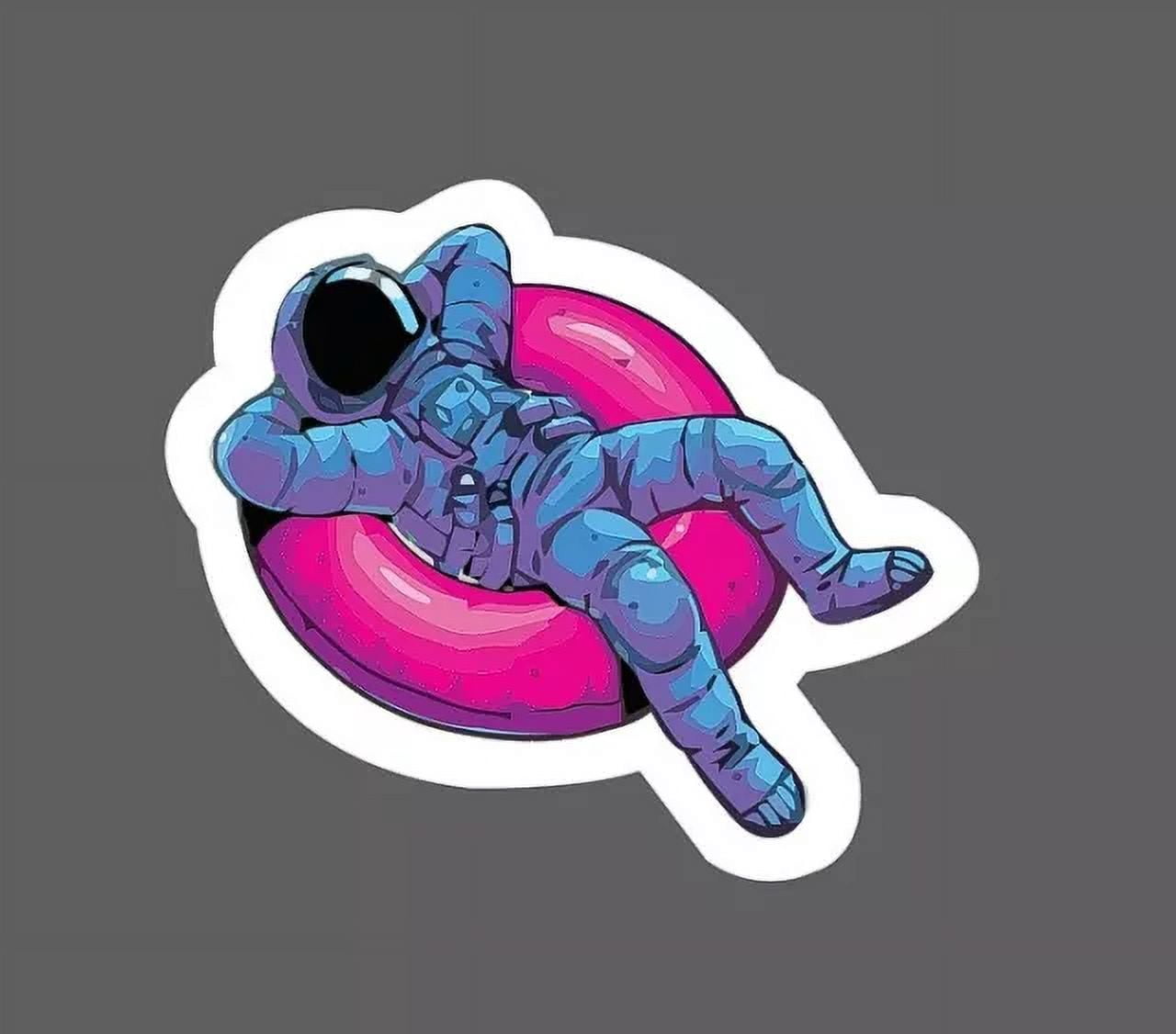 DOPASTICKER Astronaut Floating Tube Decorative Laptop, Phone Stickers ...
