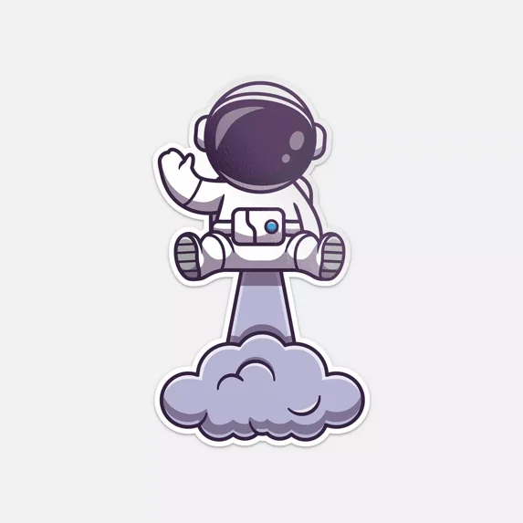 DOPASTICKER Astronaut Launching Space Car Bumper Sticker Decal ...