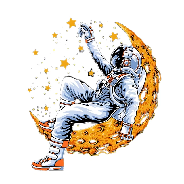 DOPASTICKER Astronaut Moon Stars Street Art Urban Edgy Grunge Punk ...